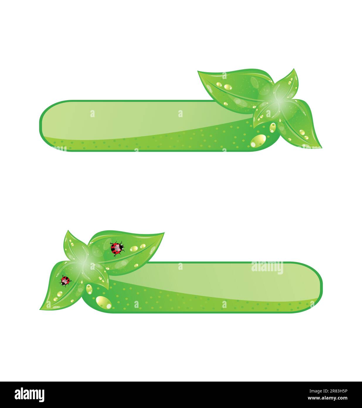 Illustration eco friendly icons with green leaves - vector Stock Vector ...