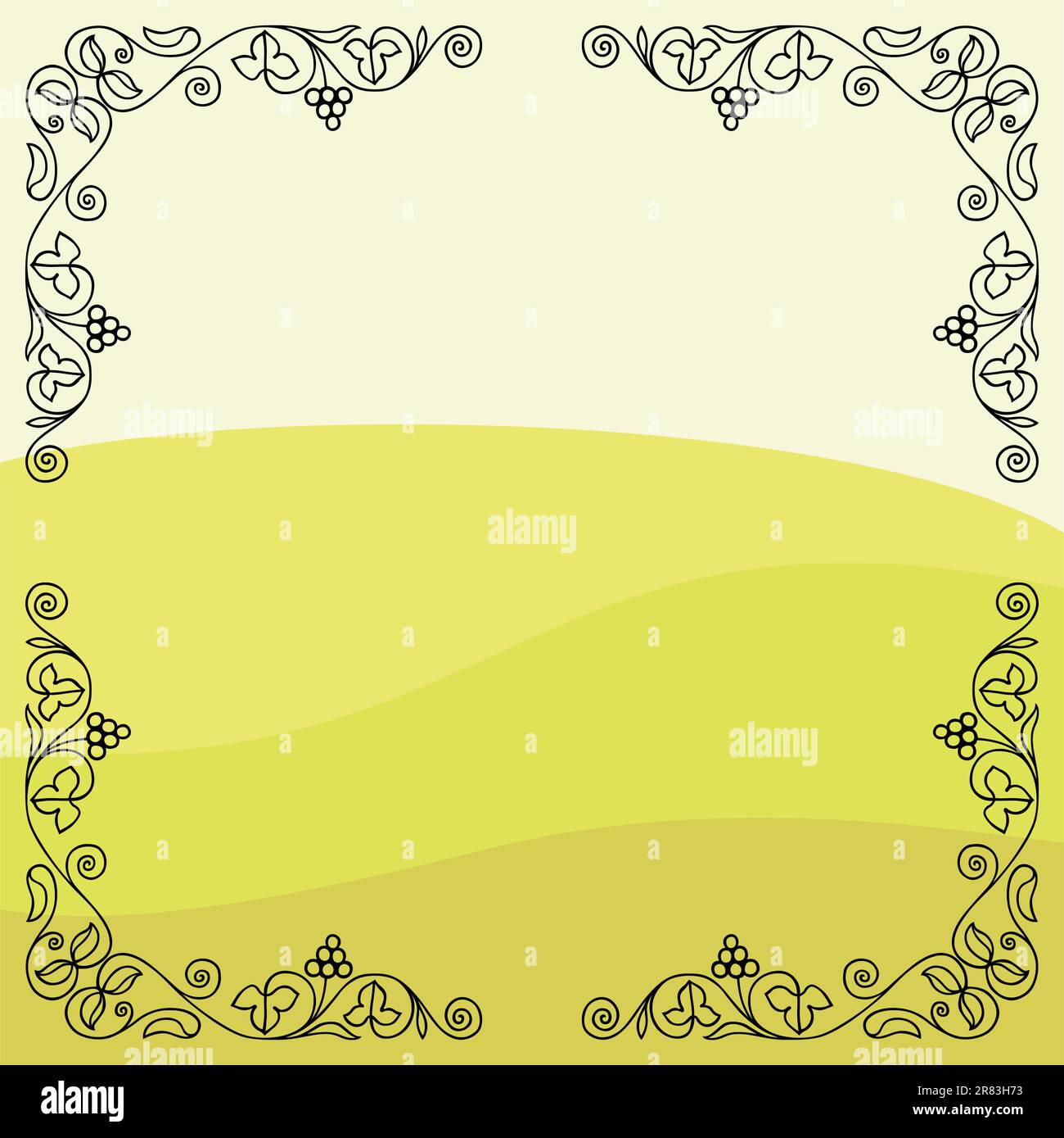 Grape vine square frame on color background Stock Vector Image & Art ...