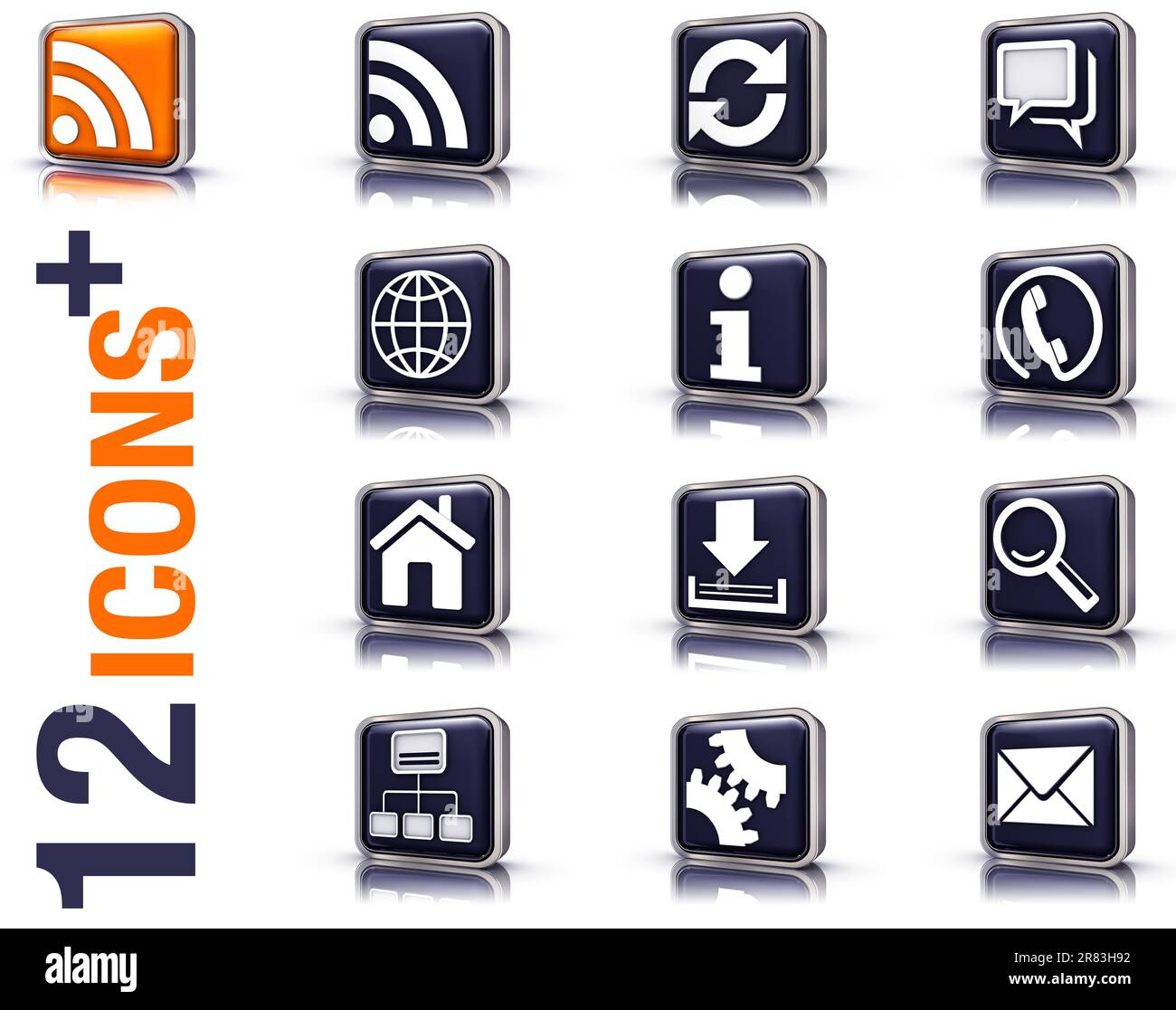 high resolution 3D rendering of a icon set Stock Photo - Alamy