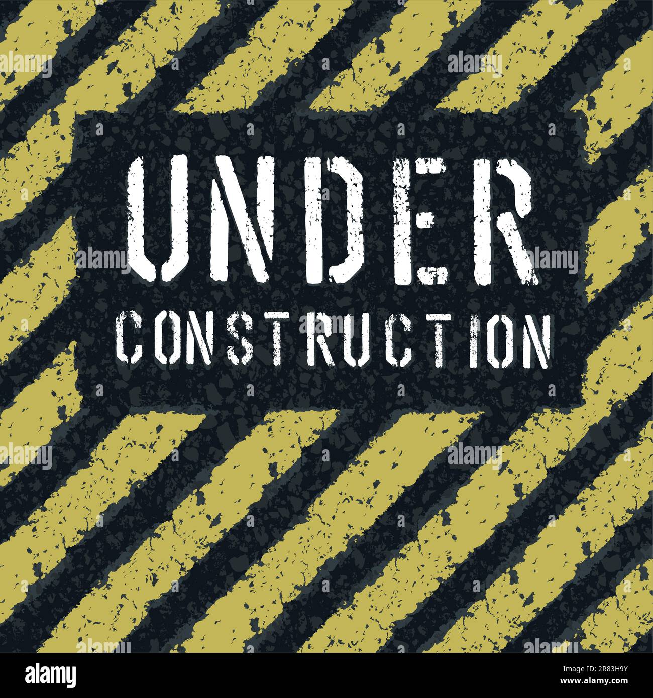 Under construction message on asphalt background. Vector, EPS8 Stock ...