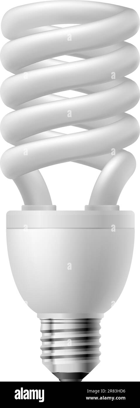 White energy saving lamp. Illustration on white background Stock Vector ...