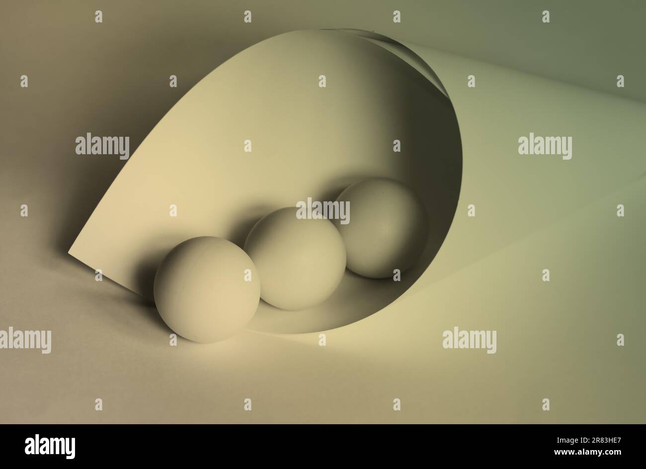 Abstract Still Life with Sphere and Curved Forms Stock Photo - Alamy