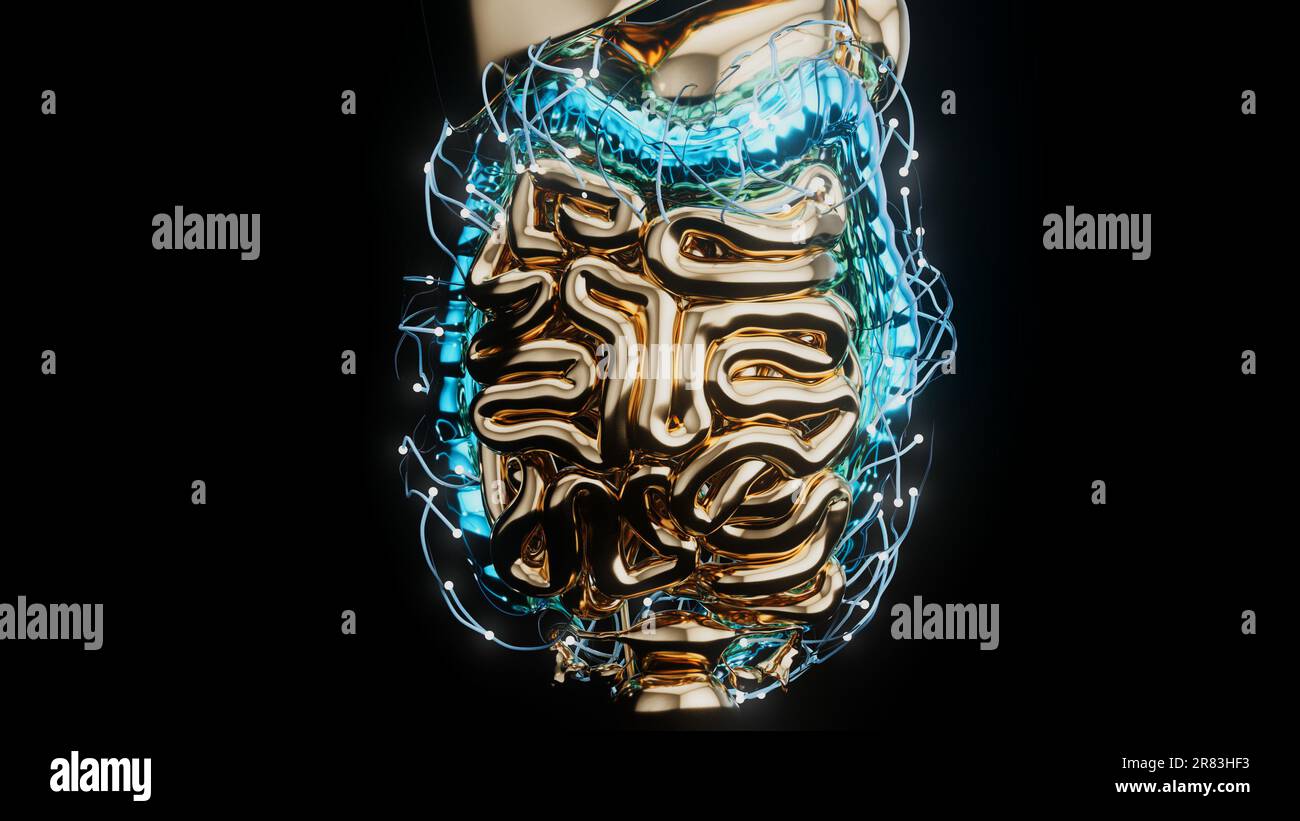 Abstract 3D view of the gut physiology Stock Photo - Alamy
