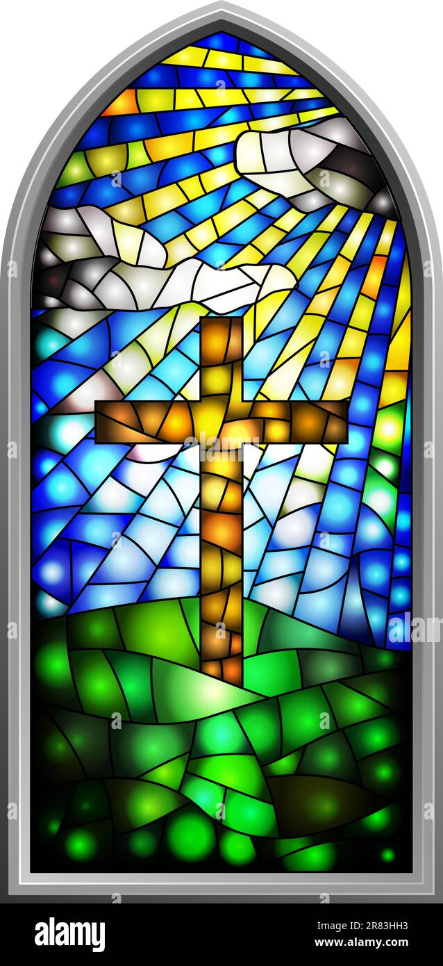 Illustration of a stained glass window Stock Vector Image & Art - Alamy