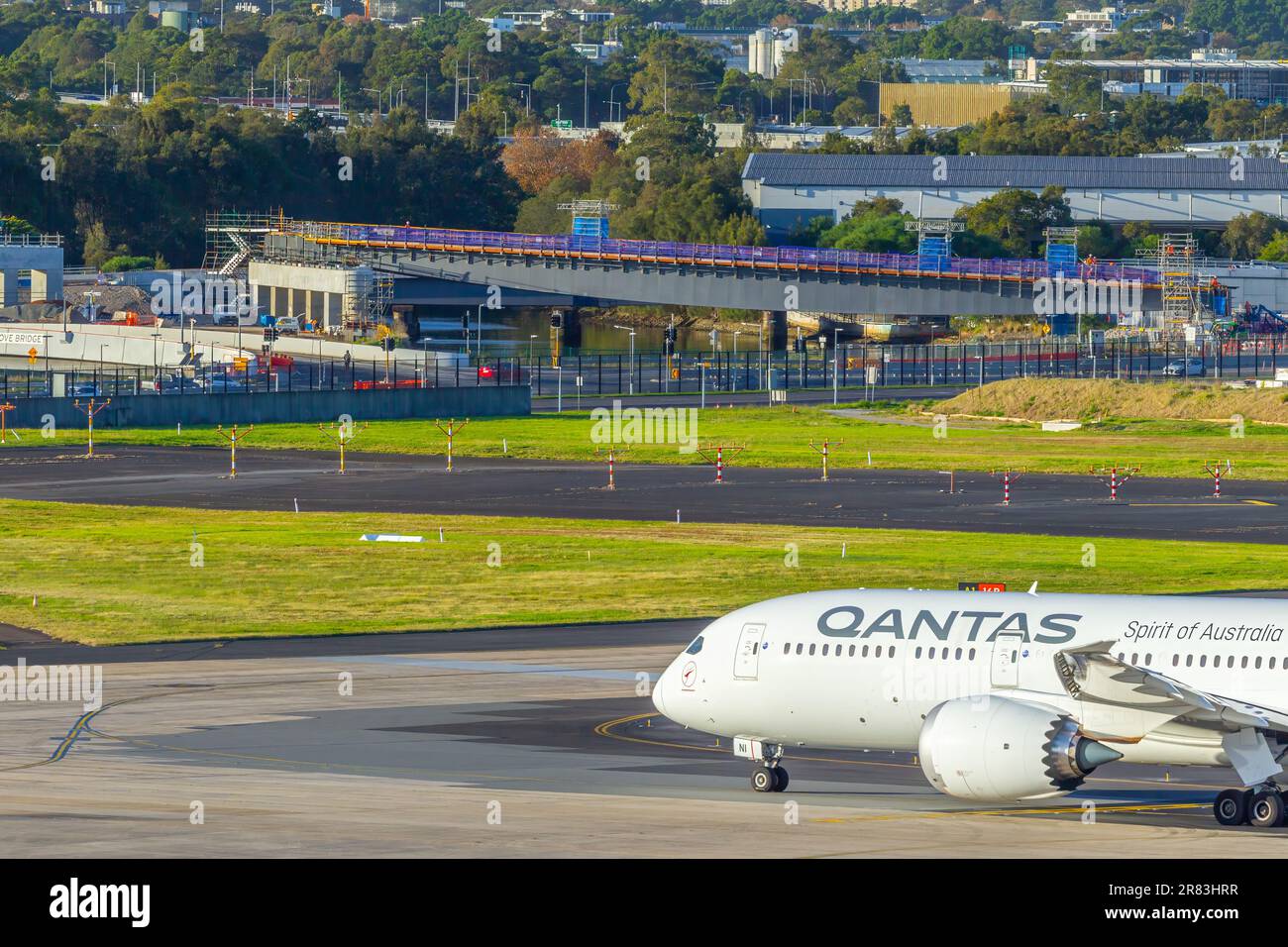 Construction of the Sydney Gateway seen from Sydney Airport in ...
