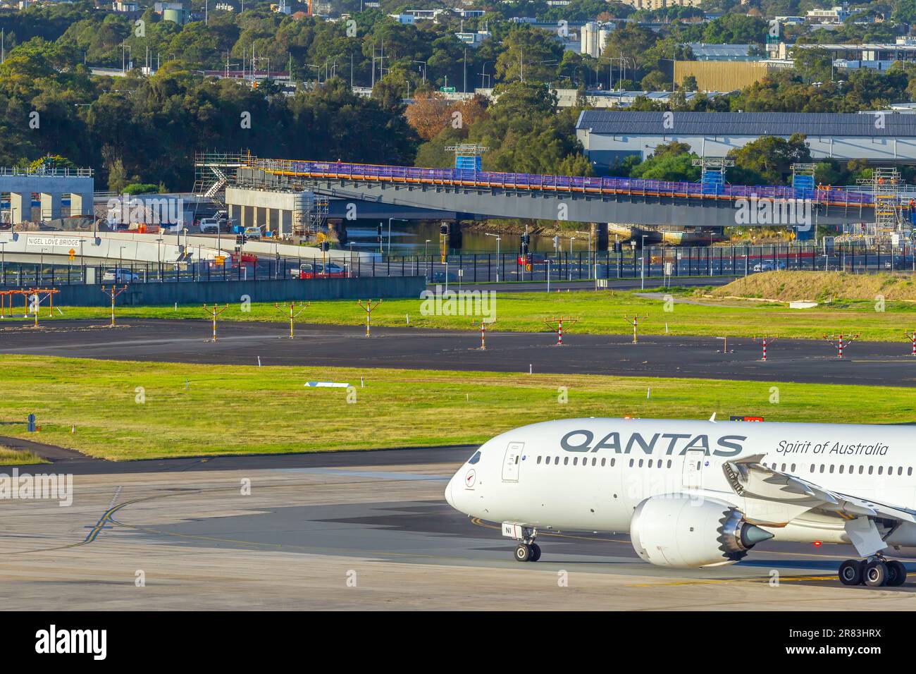 Construction of the Sydney Gateway seen from Sydney Airport in ...