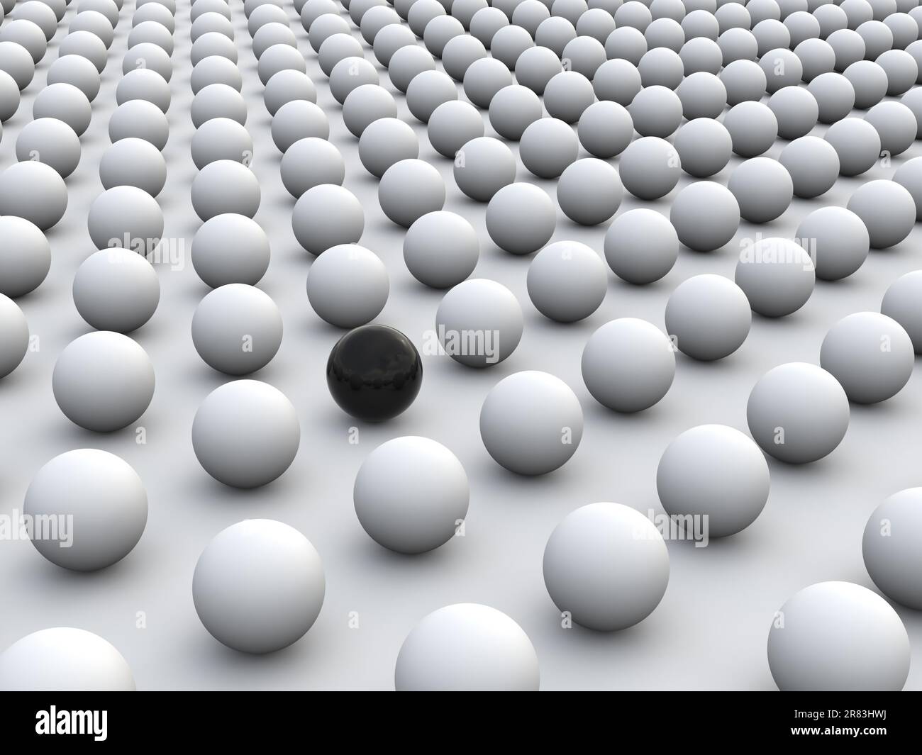 3D concept rendering depicting individualism and uniqueness, one ...