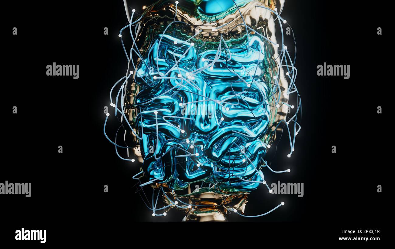Abstract 3D view of the gut physiology Stock Photo - Alamy