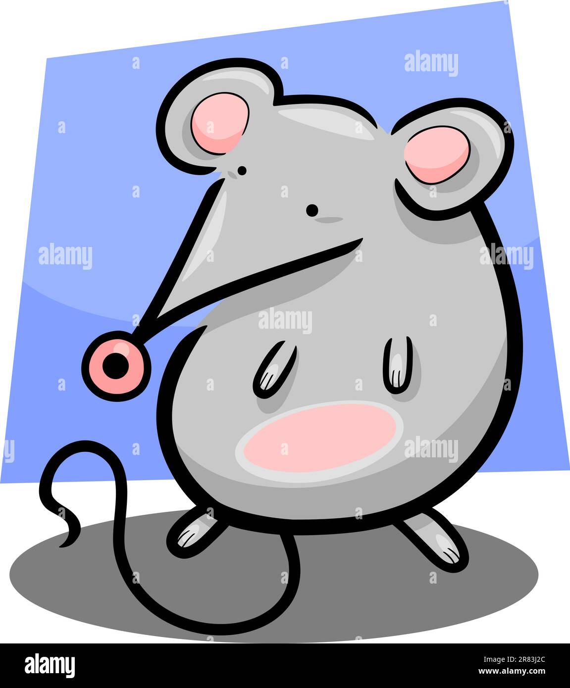 cartoon illustration of cute little gray mouse Stock Vector Image & Art ...