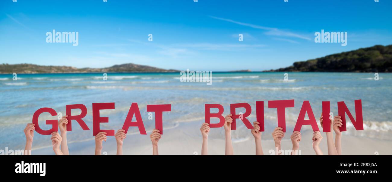 People Hands Building Word Great Britain, Ocean And Sea Stock Photo - Alamy