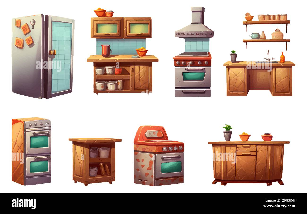 Gas cooker fridge Stock Vector Images - Alamy