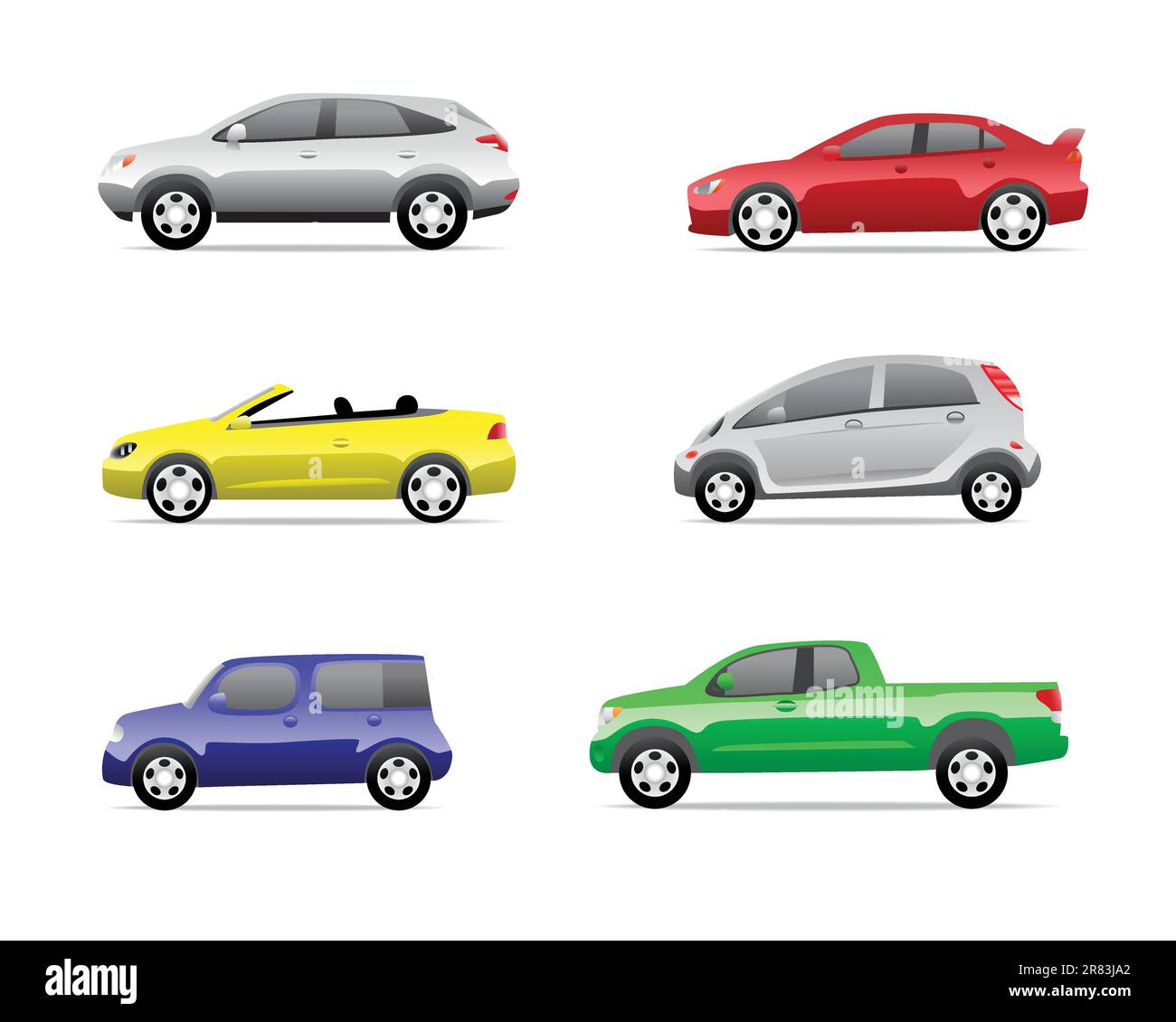 Cars icons set isolated on white background, no transparencies Stock ...