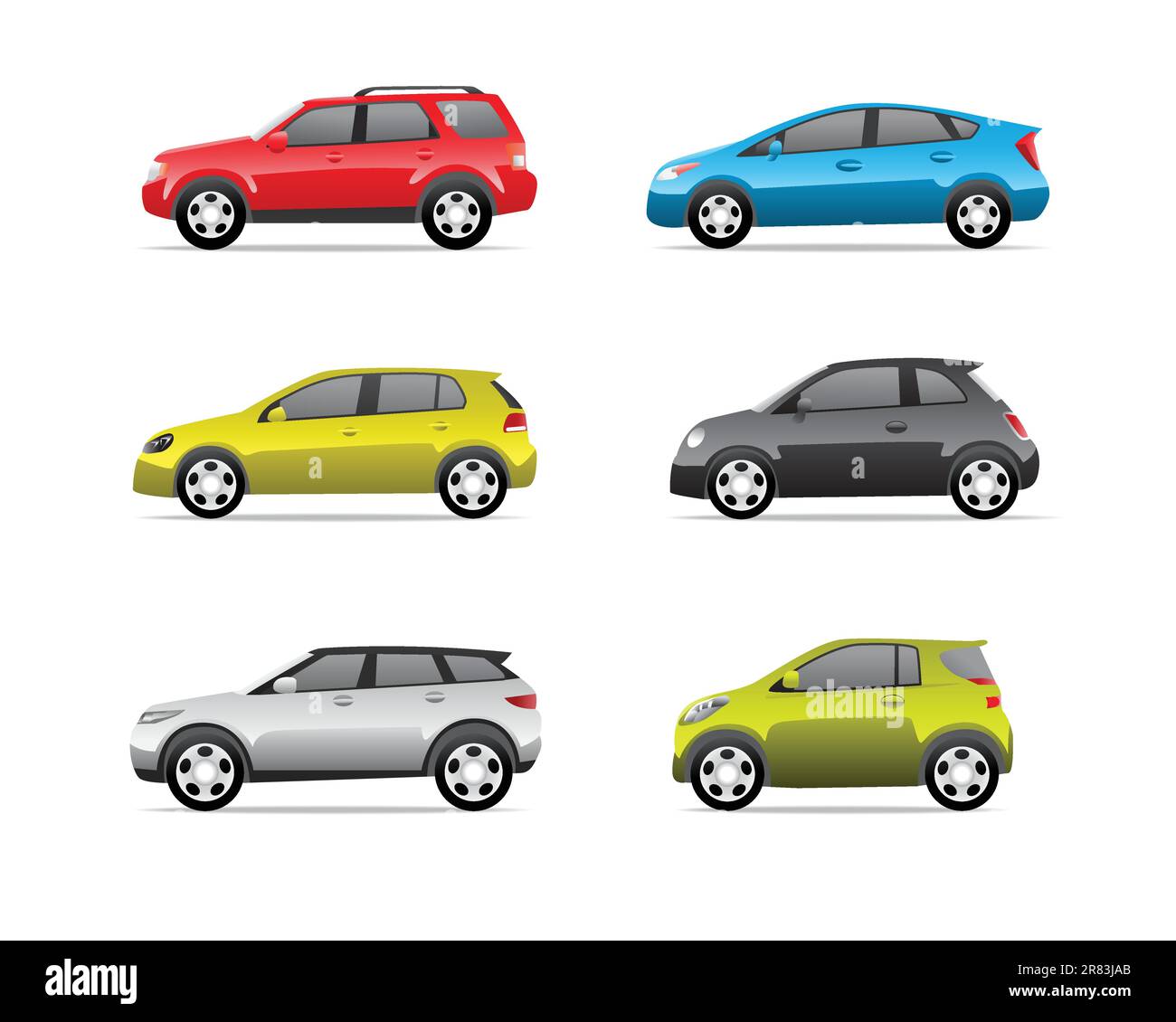 Cars icons set isolated on white background, no transparencies Stock ...
