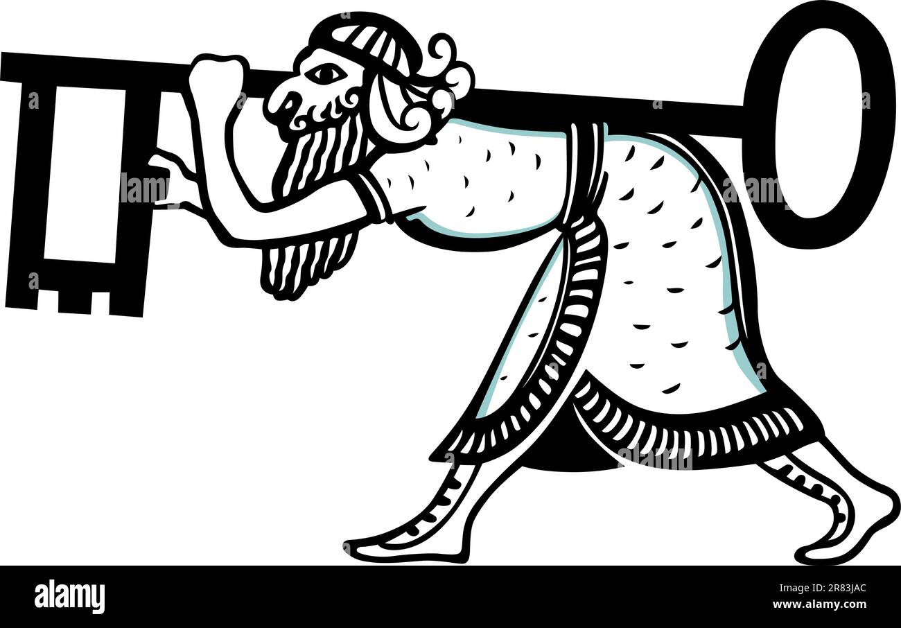 Egyptian man carring big key Stock Vector Image & Art - Alamy