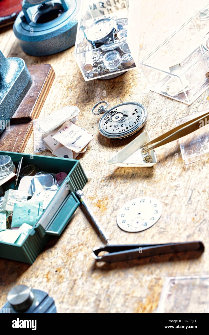 The art of watchmaking: wrist and pocket watches, gears, springs ...