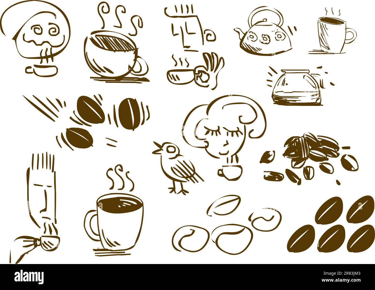Vector illustration coffee related Stock Vector Images - Alamy