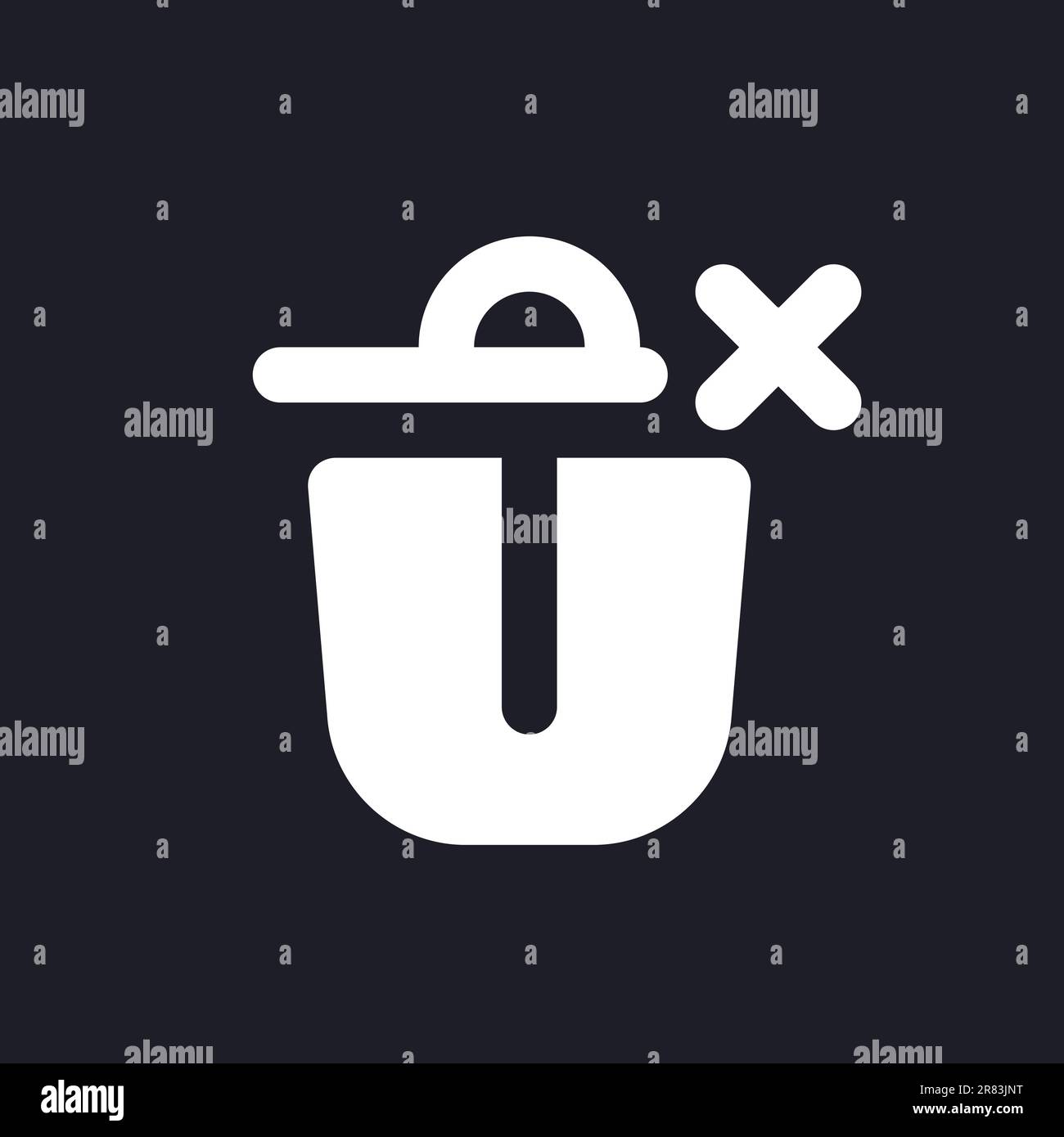 Trash solid flat white Stock Vector Images - Alamy