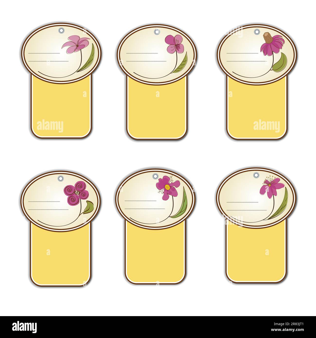 floral labels set Stock Vector Image & Art - Alamy