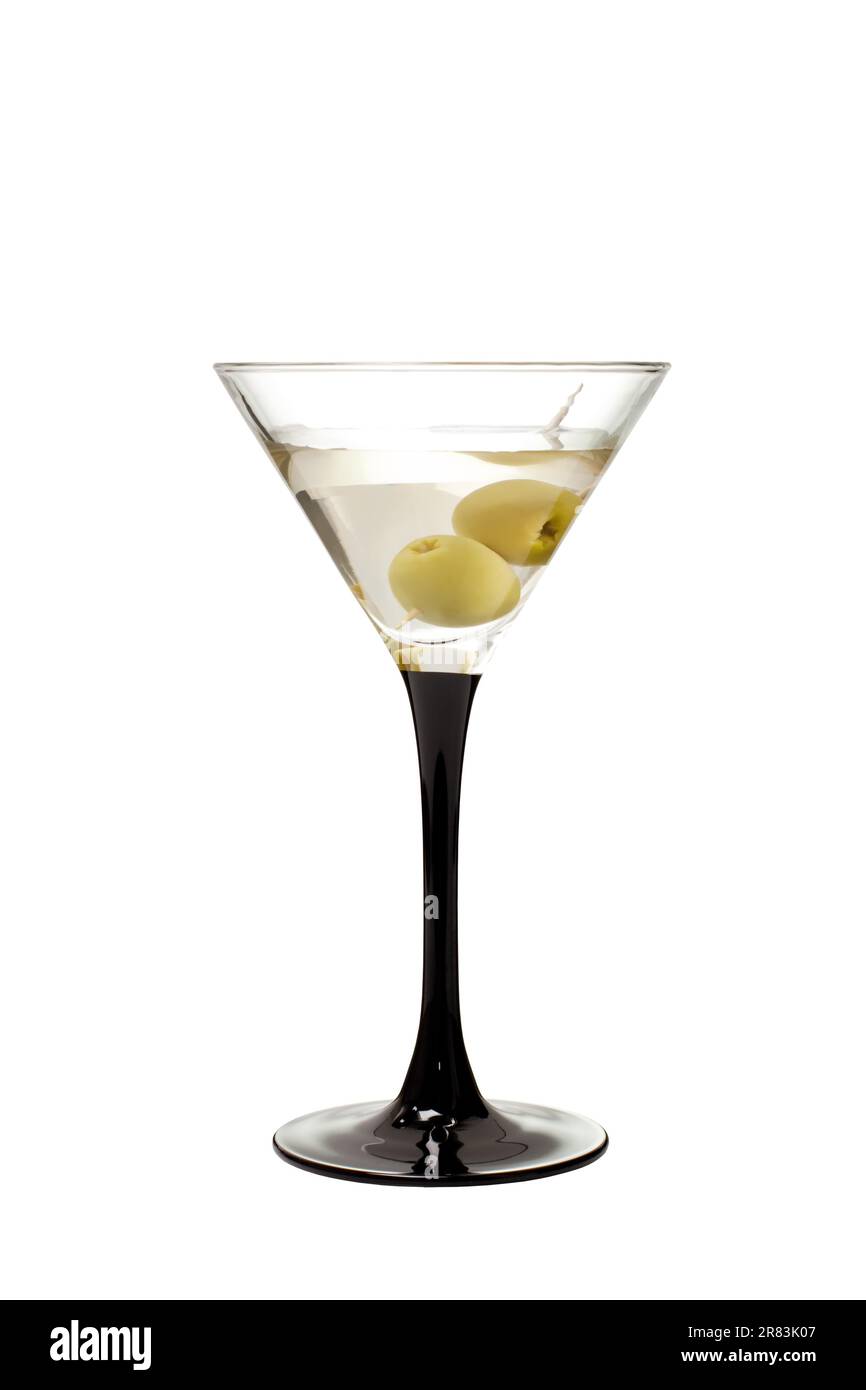 Martini with olives on a white background Stock Photo - Alamy