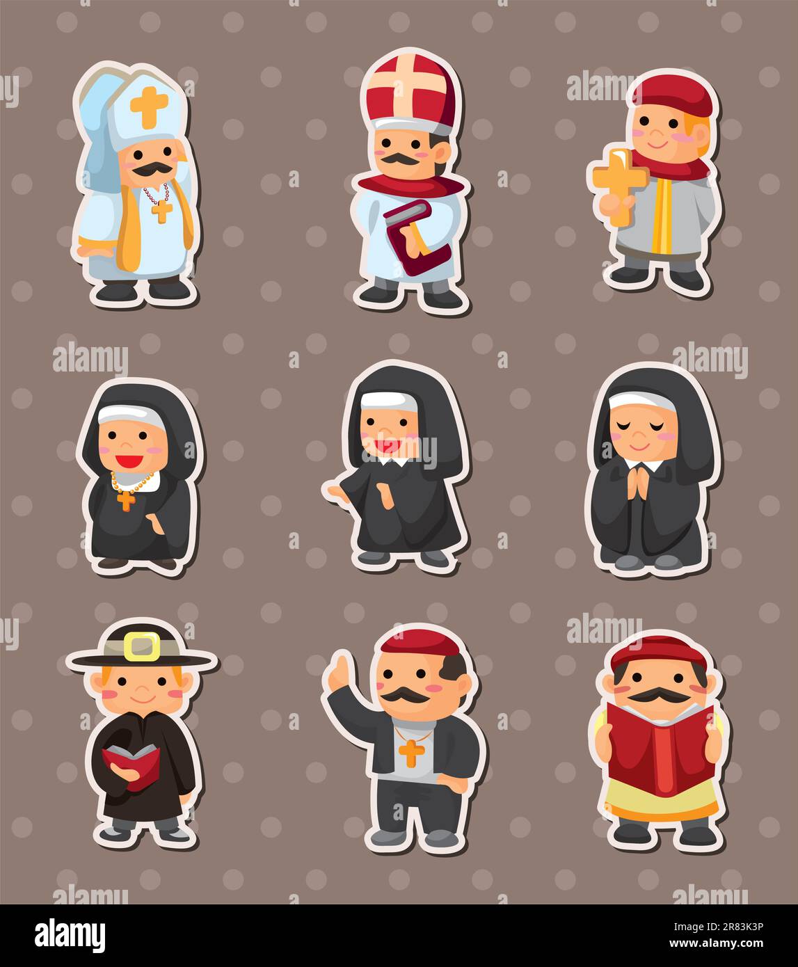 cartoon priest stickers Stock Vector Image & Art - Alamy