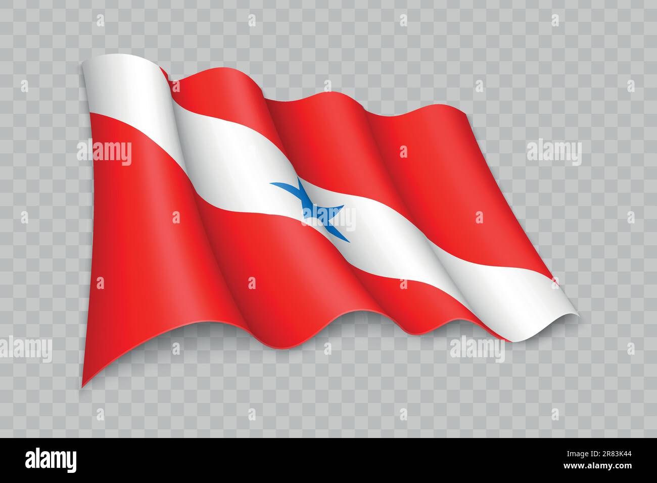 3D Realistic waving Flag of Para is a state of Brazil on transparent ...