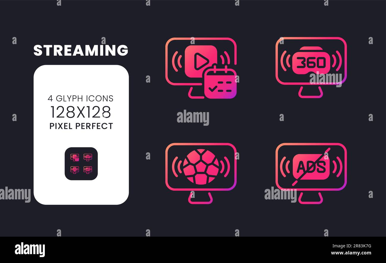 Streaming pink solid gradient desktop icons Stock Vector Image & Art ...