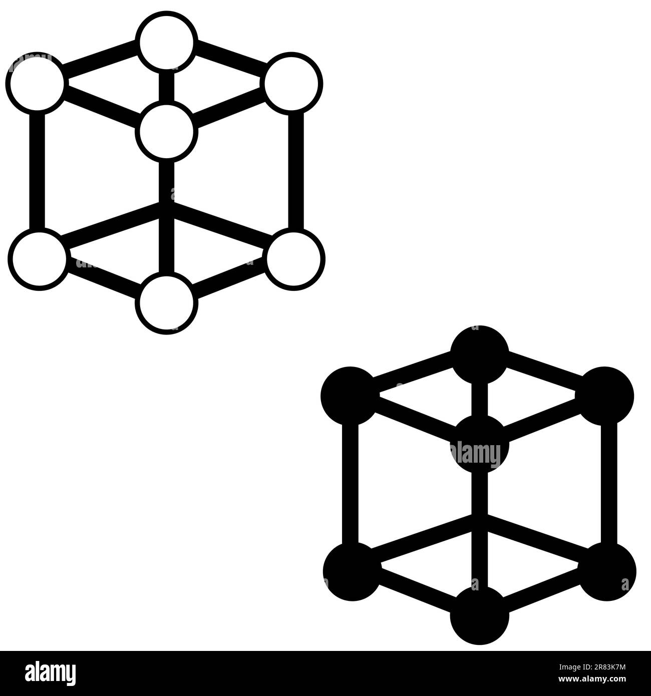 Molecular compound icon. Outline molecular compound sign. flat style ...