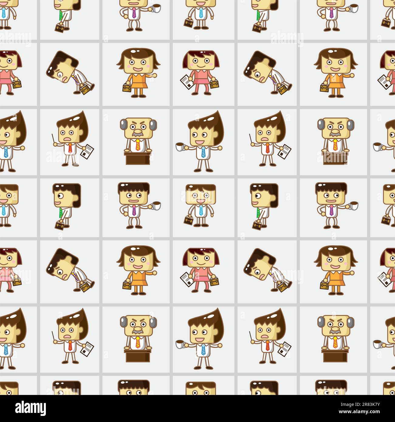 seamless cartoon office worker pattern Stock Vector Image & Art - Alamy