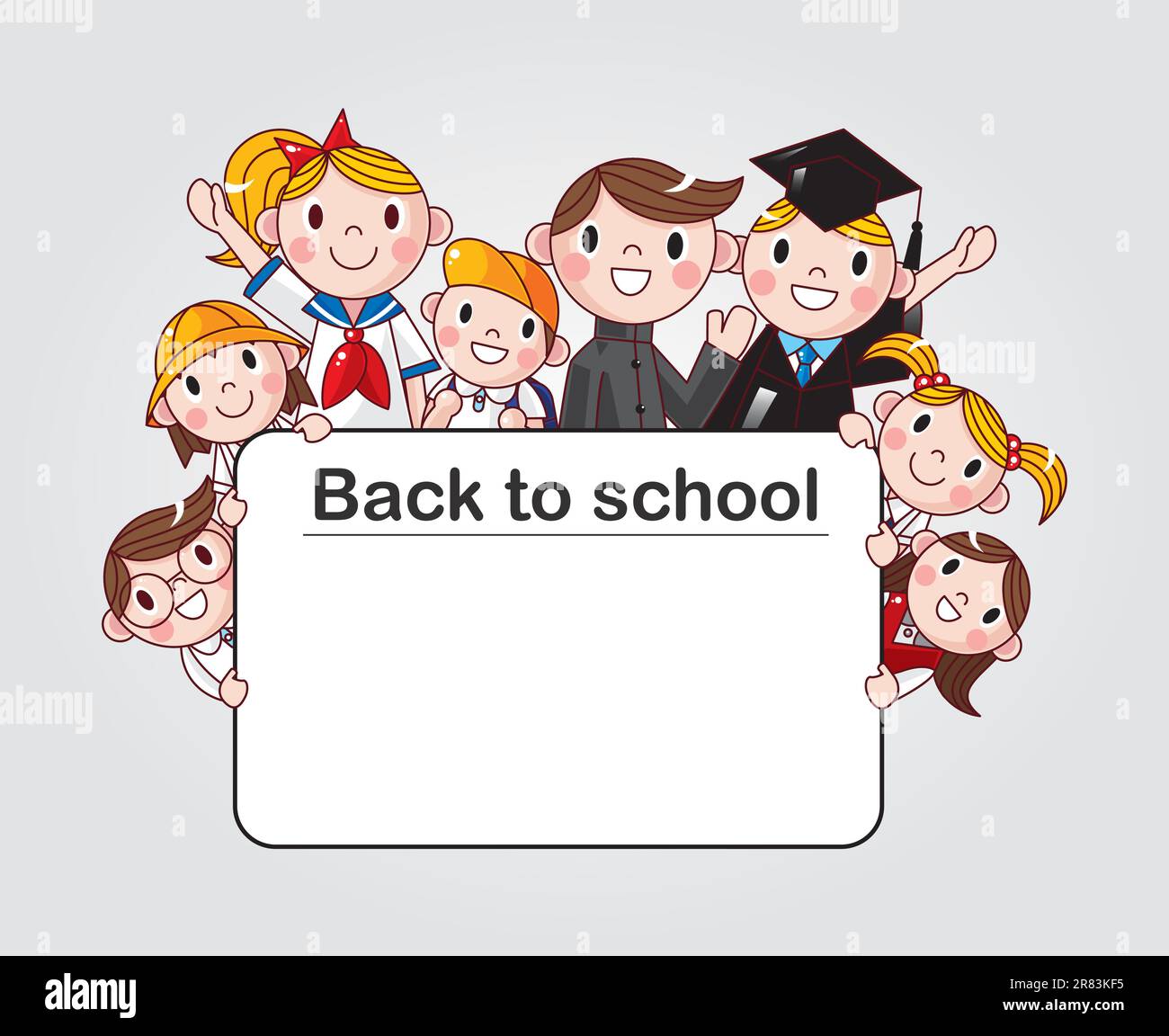 group of cheerful student holding a banner ad Stock Vector Image & Art ...