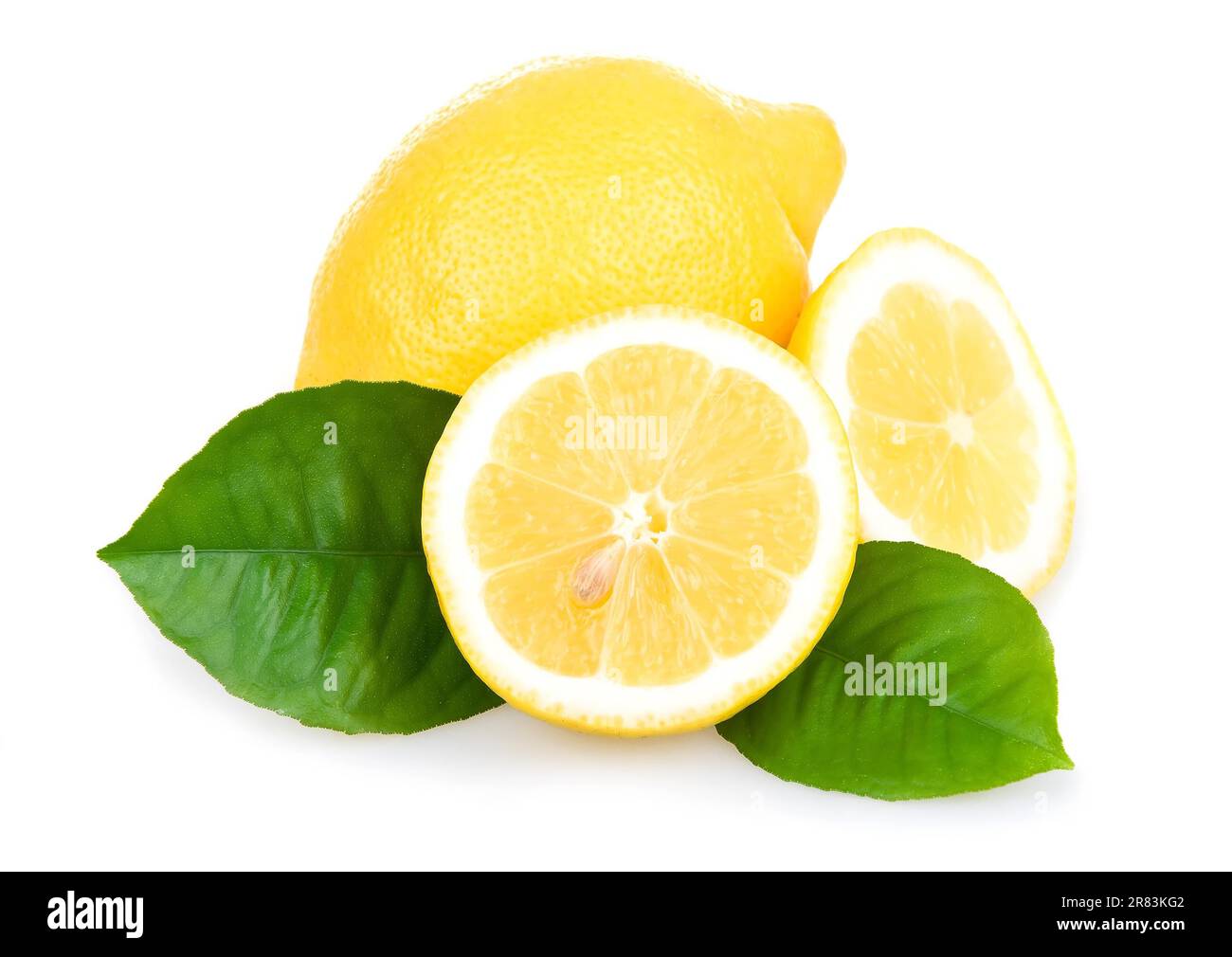 Ripe Yellow Lemons Isolated over White Background Stock Photo - Alamy