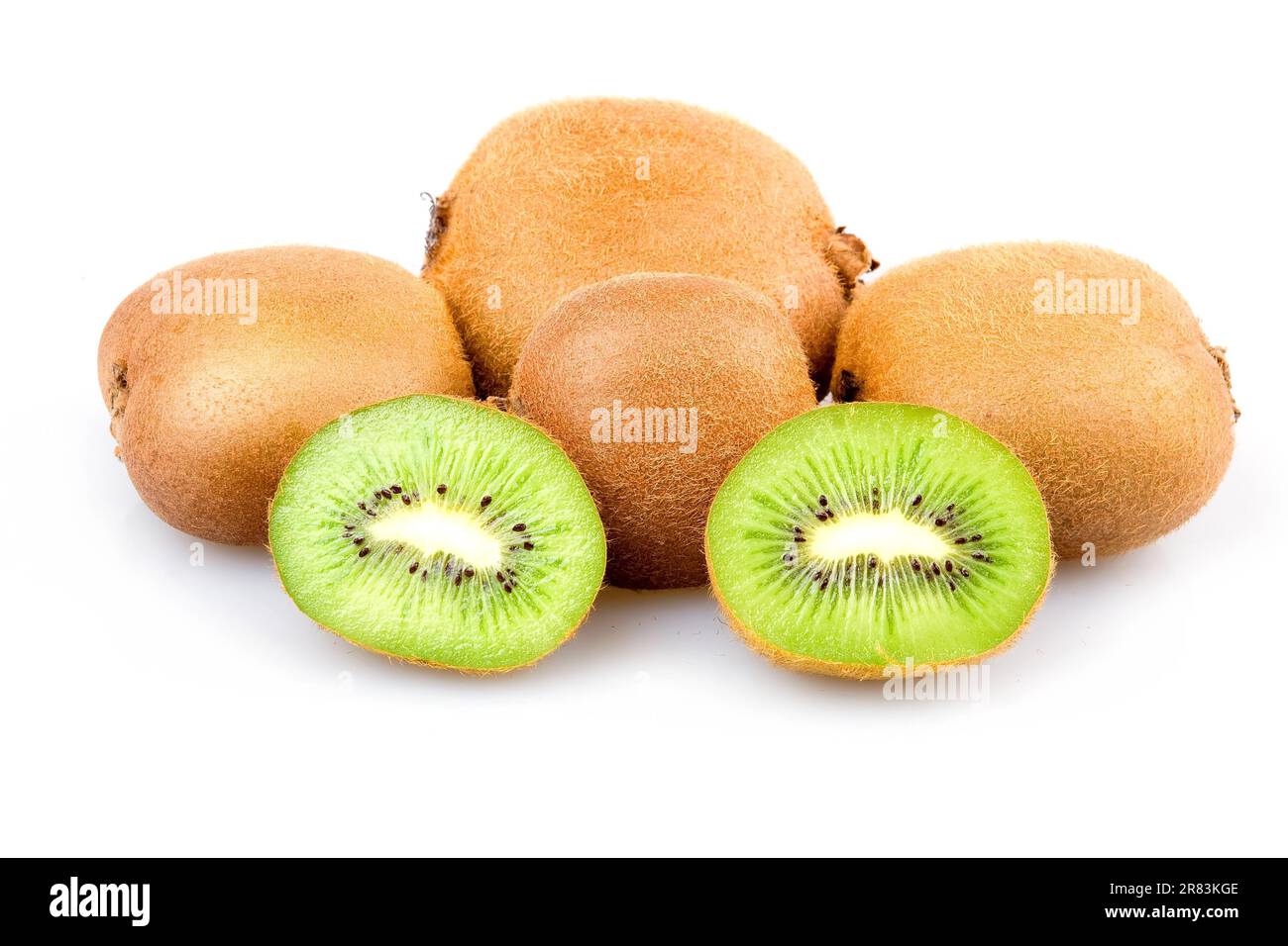 Ripe Sliced Kiwi Fruits Isolated on White Background Stock Photo - Alamy