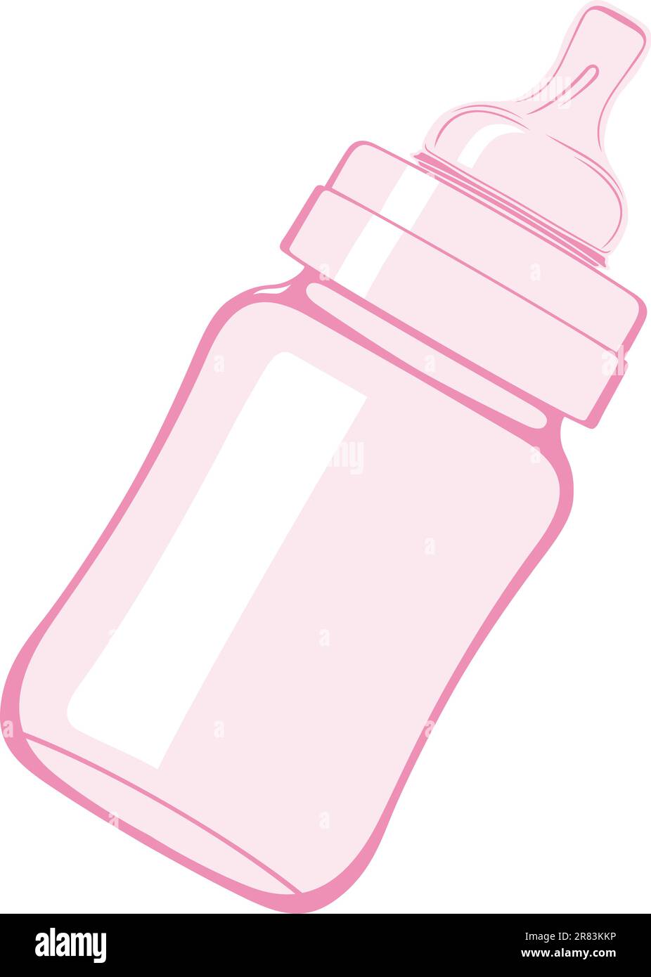 Pink Baby Bottle Cartoon