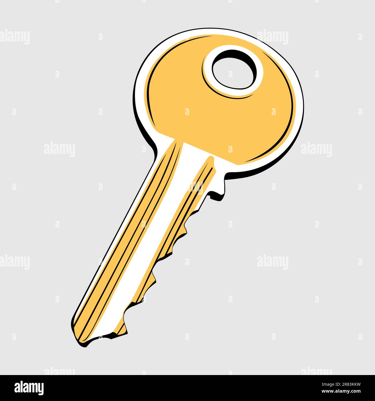 Golden key on light grey background Stock Vector Image & Art - Alamy
