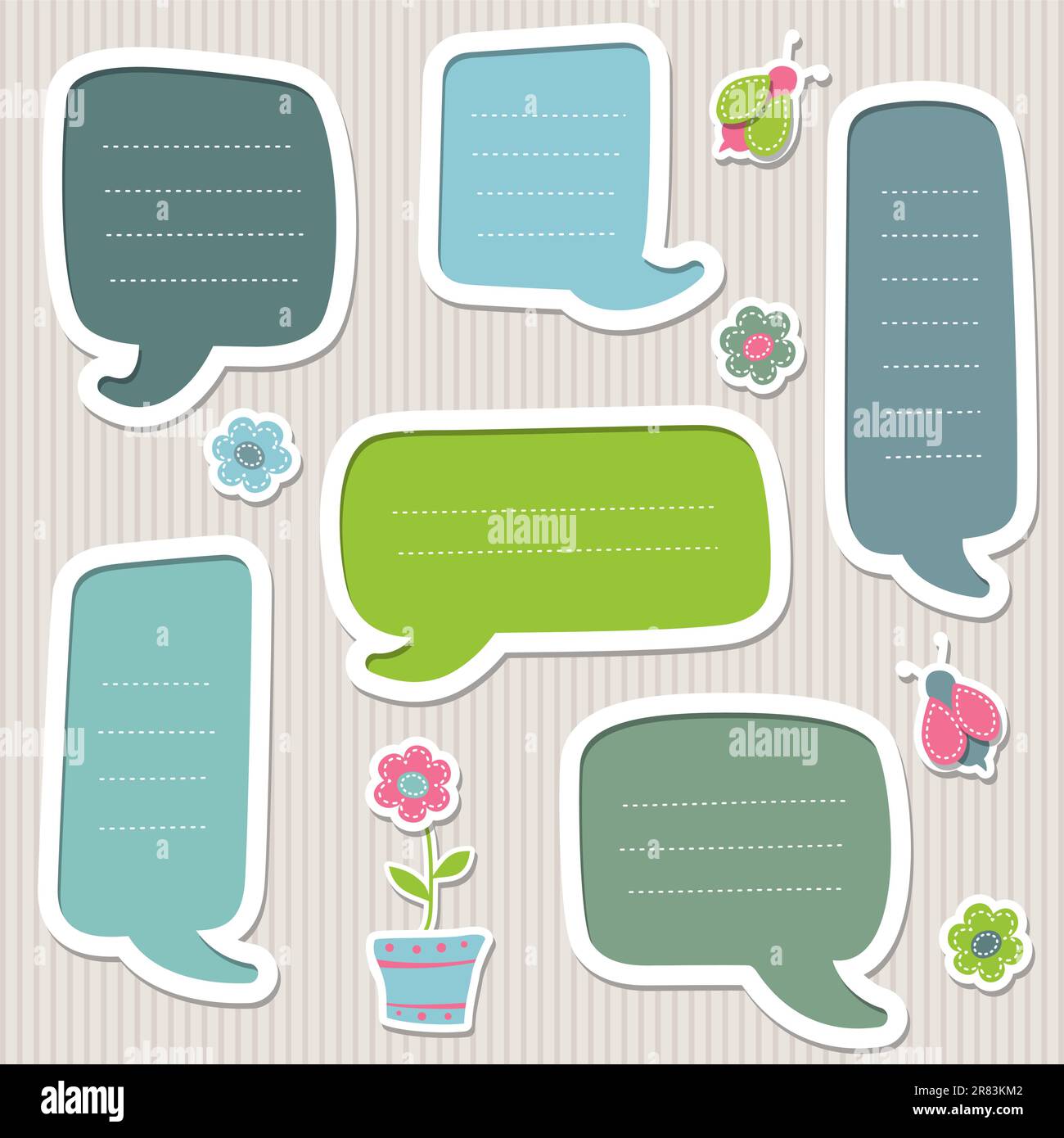 Collection of blue and green vector text frames Stock Vector Image ...