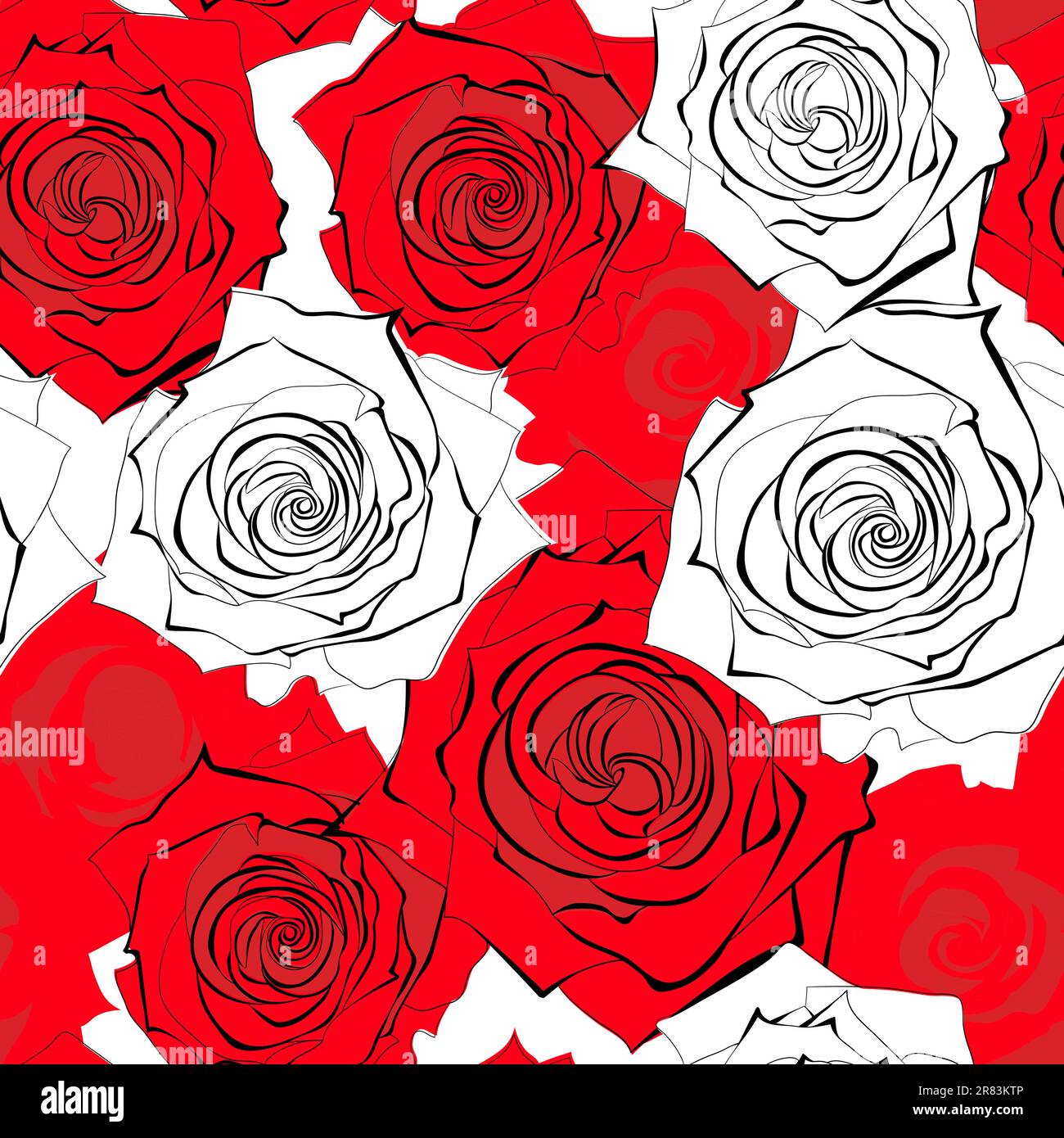 Seamless wallpaper with rose flowers Stock Vector Image & Art - Alamy