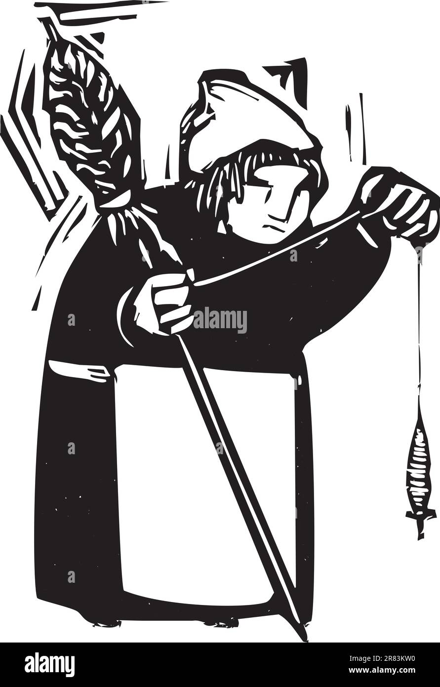 Woman spinning thread Stock Vector Images - Alamy