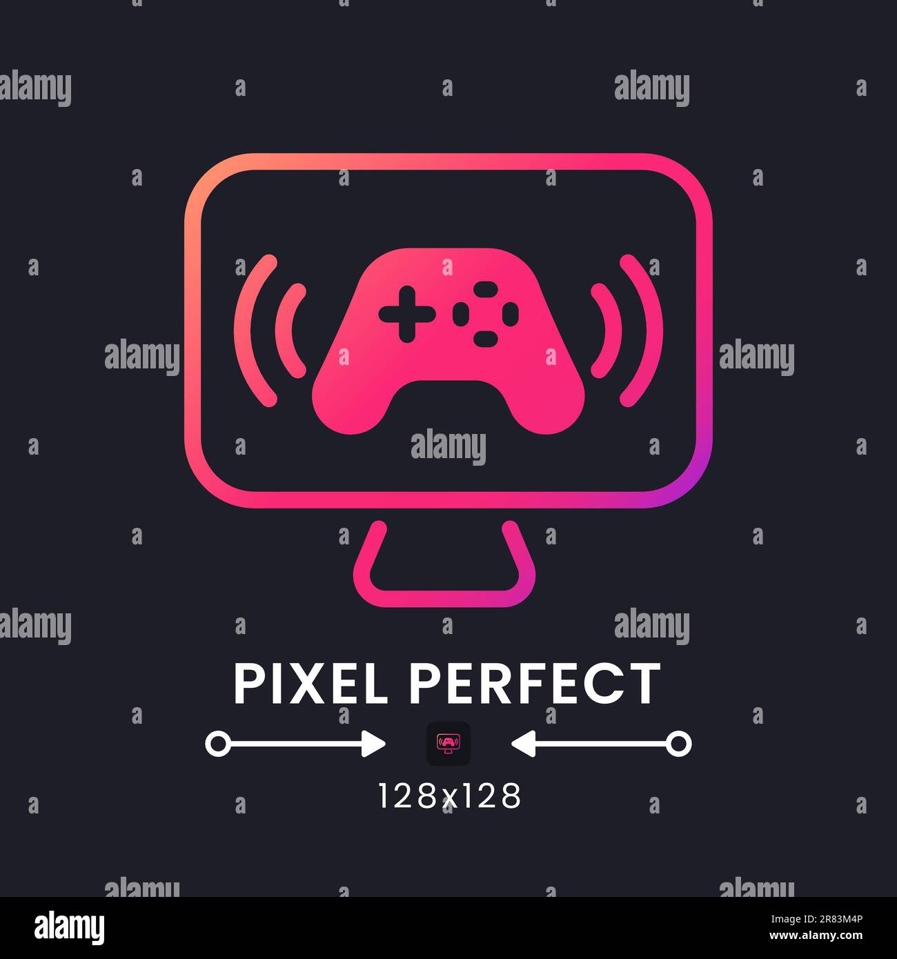 Gaming streaming pink solid gradient desktop icon on black Stock Vector Image & Art - Alamy