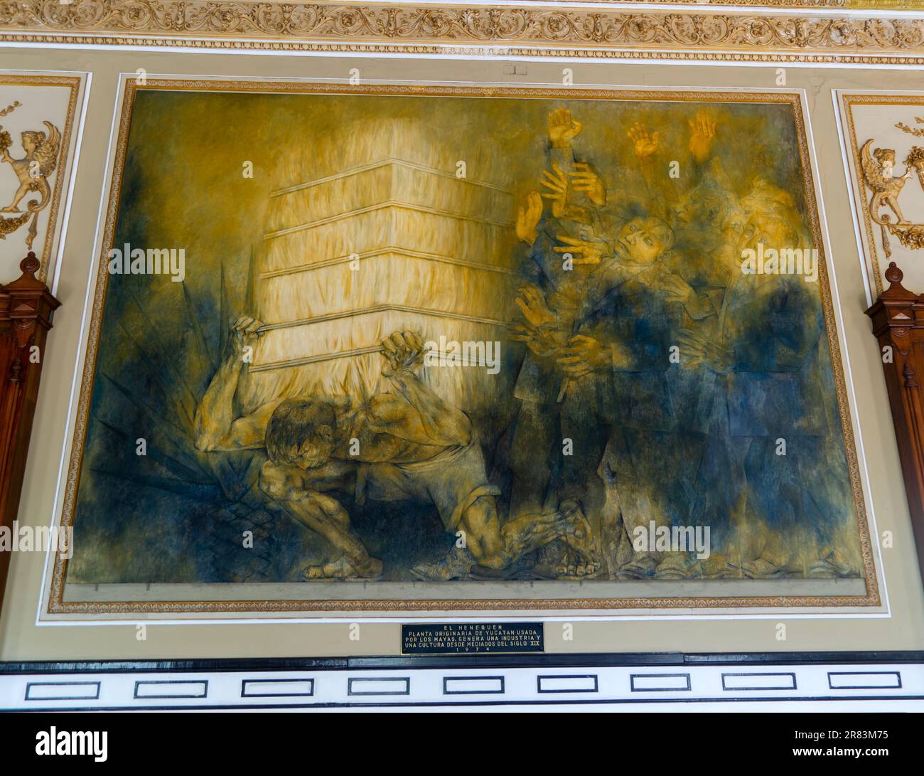 Painting 'El Henequen' by Fernando Castro Pacheco, Palacio de Gobierno ...