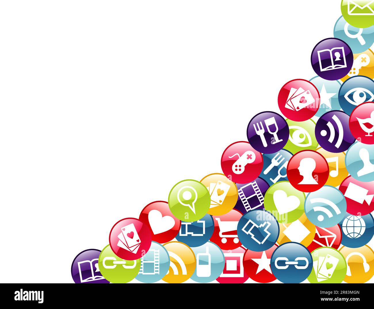 Smartphone app icon set isolated over white background. Vector file ...