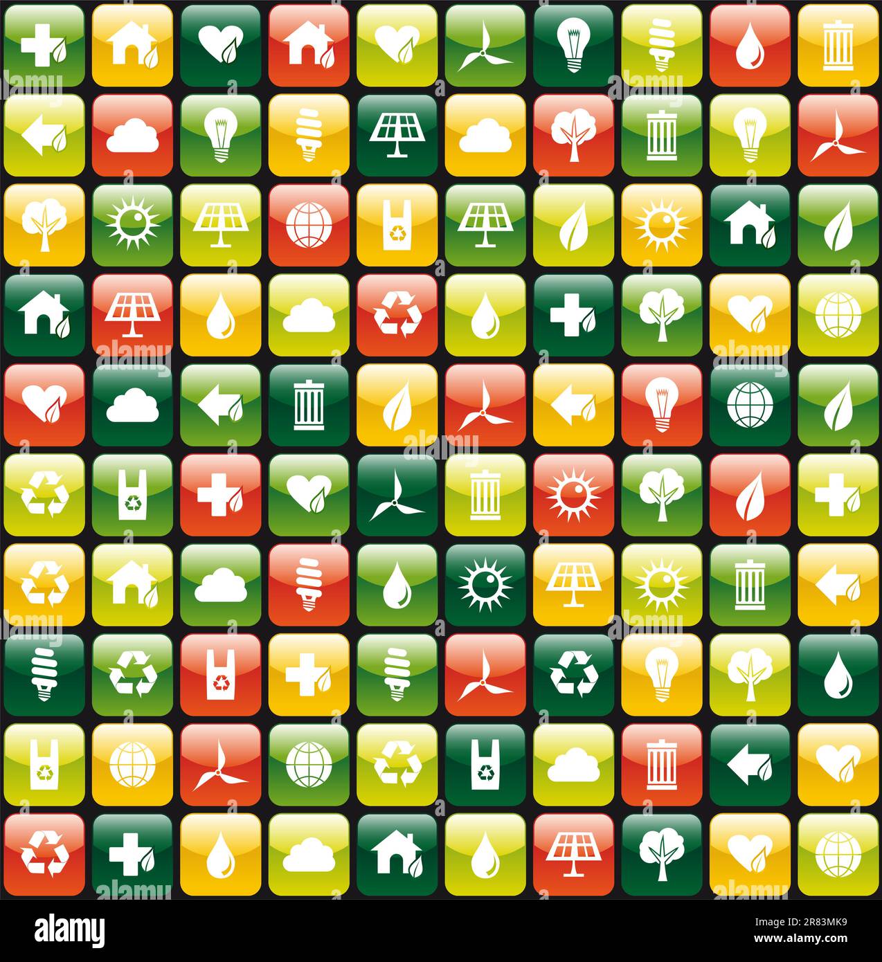 Green icon buttons for eco friendly apps seamless pattern background ...