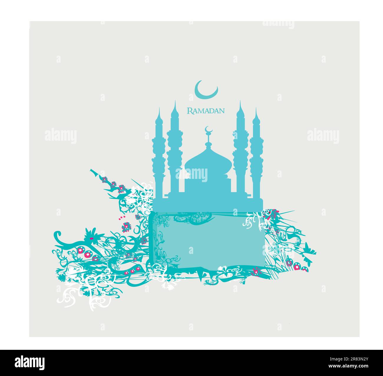 Ramadan background - mosque silhouette illustration card Stock Vector ...