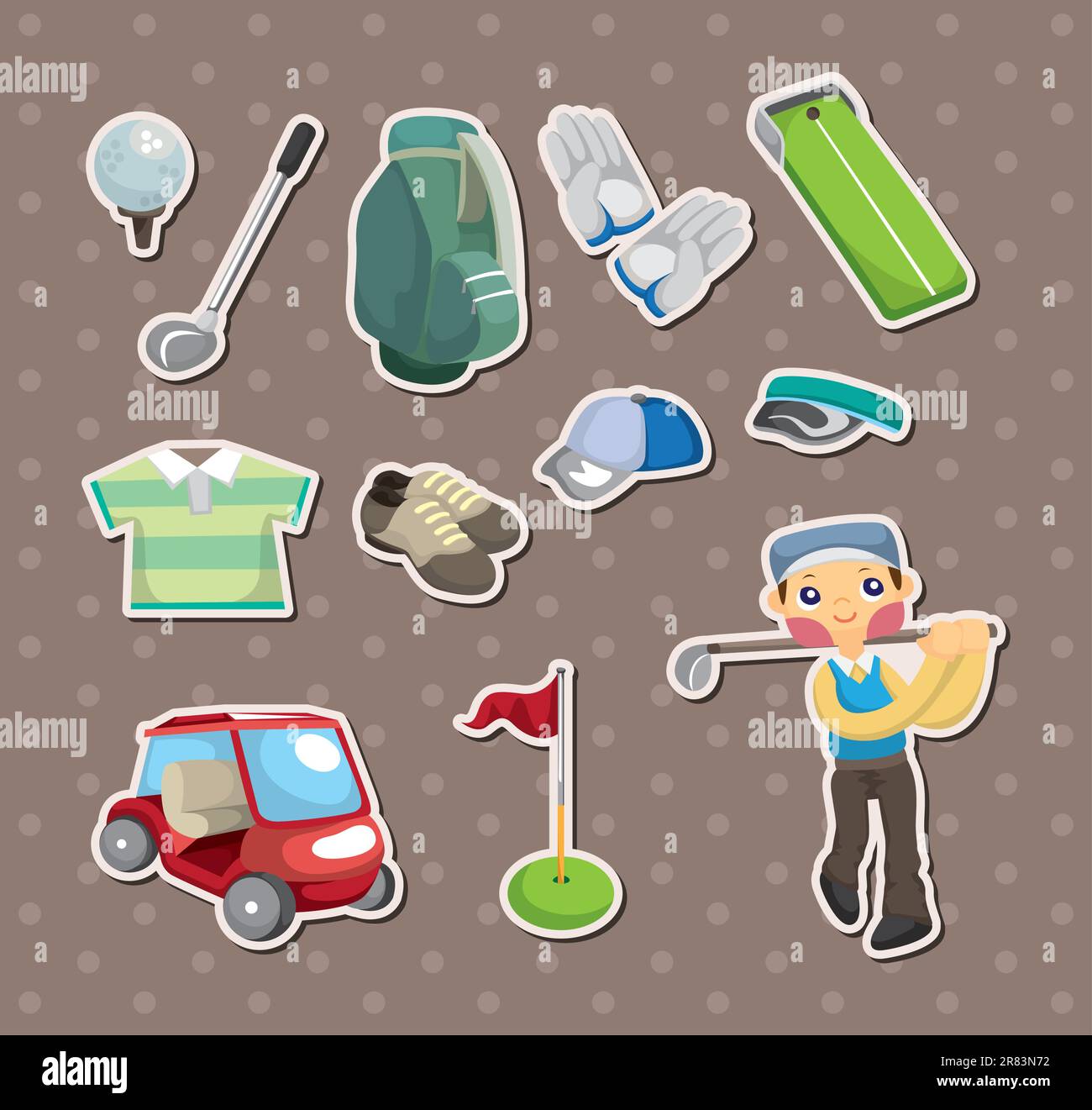 Color image cartoon golf flag hi-res stock photography and images - Alamy