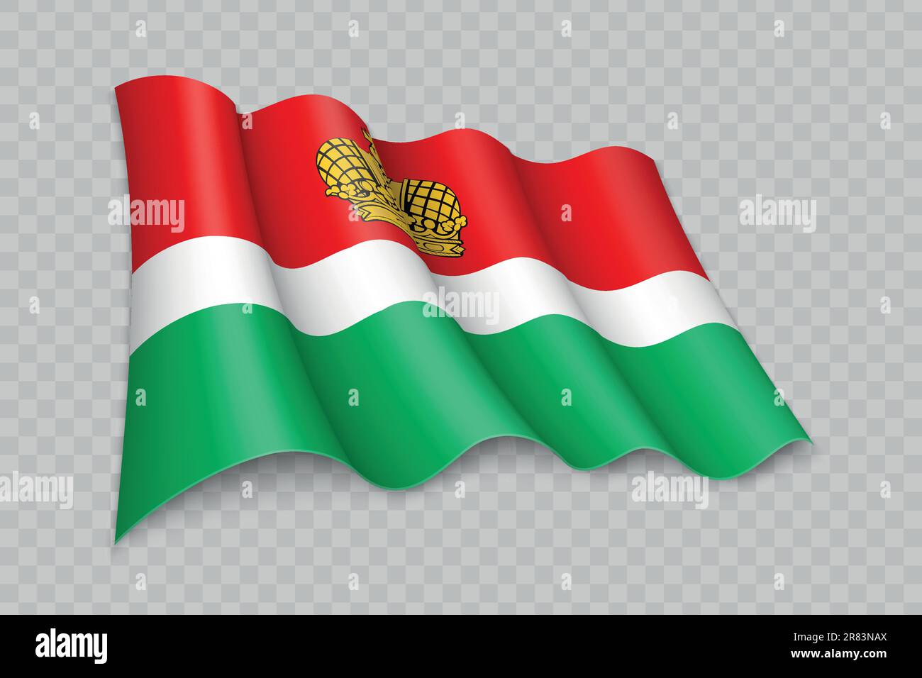 3D Realistic waving Flag of Kaluga Oblast is a region of Russia on ...