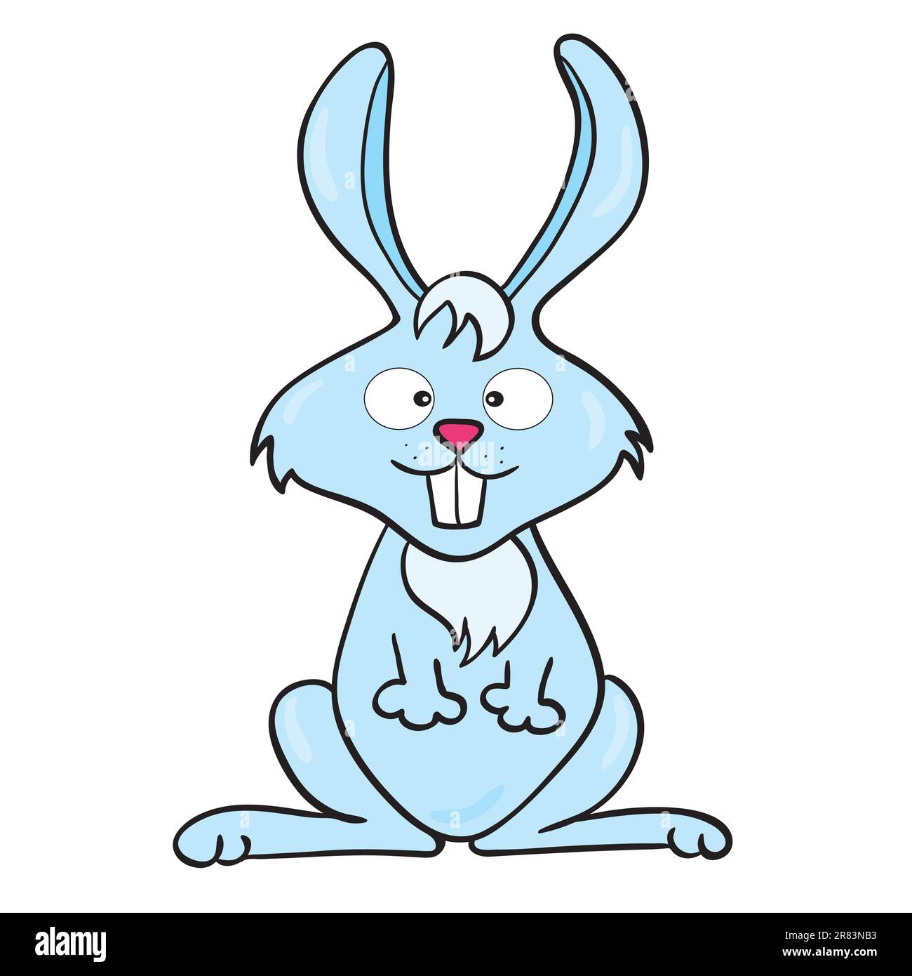 Vector illustration of smiling cute cartoon rabbit Stock Vector Image ...