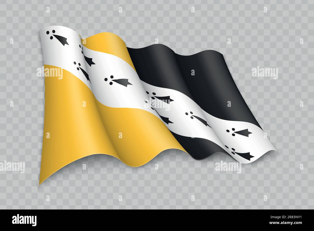 3D Realistic waving Flag of Norfolk is a county of England on ...
