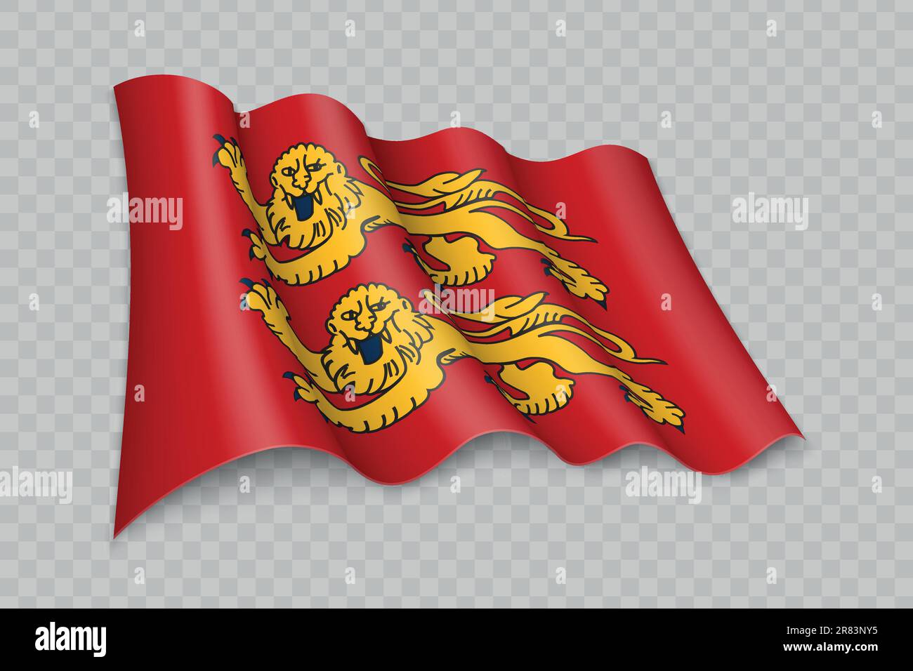 3D Realistic waving Flag of Normandy is a region of France on ...