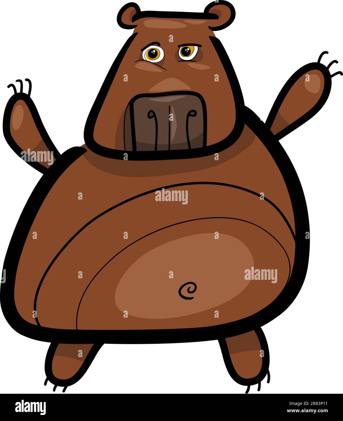 cartoon illustration of cute brown grizzly bear Stock Vector Image ...