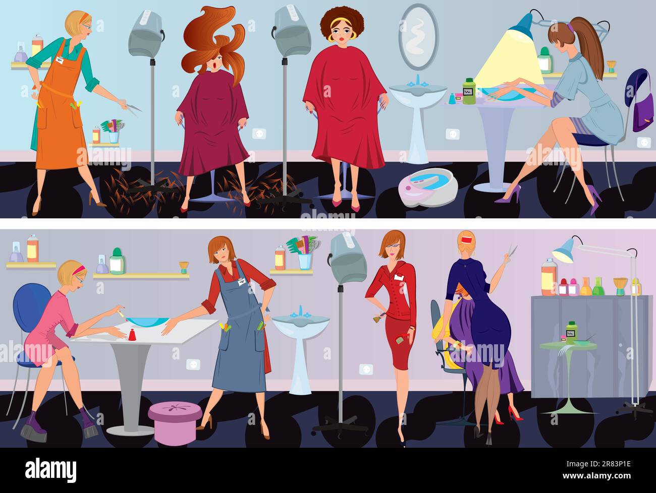 Beauty workers Stock Vector Images - Alamy