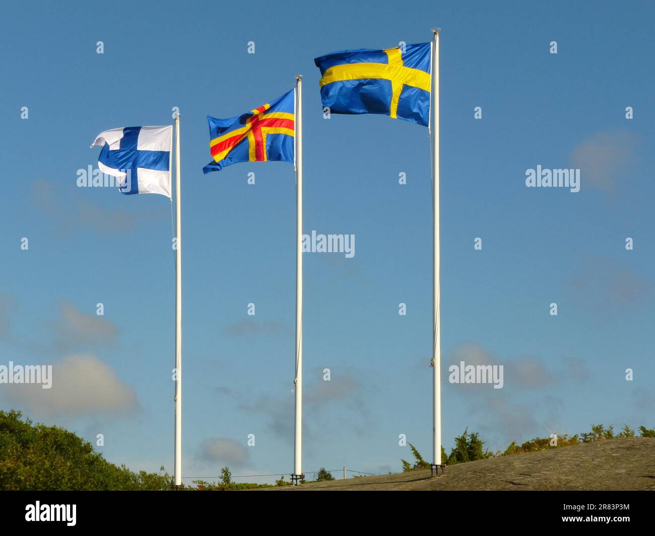 Flags of Finland, Aland, Sweden Stock Photo - Alamy