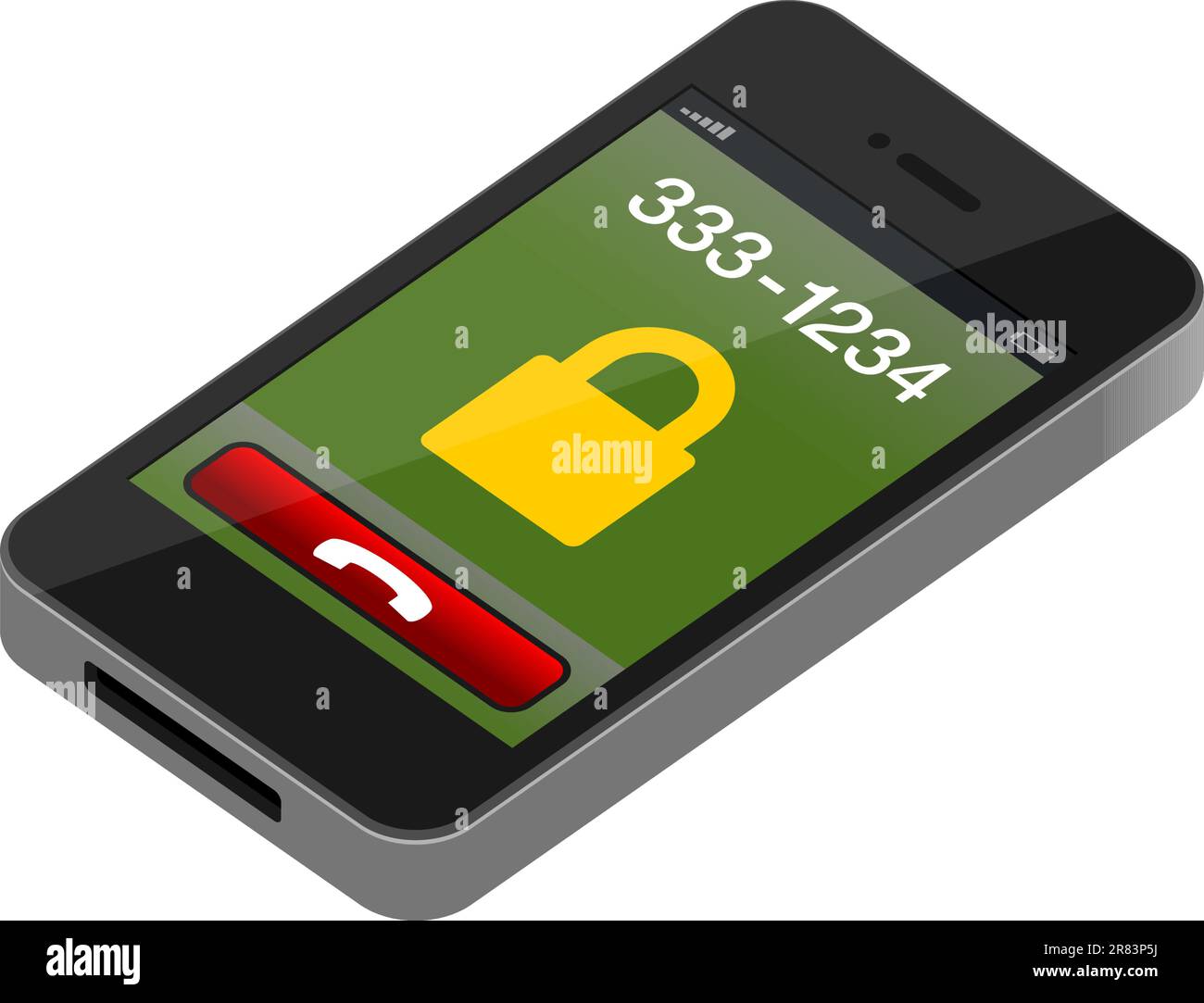 Secure Smartphone isolated on white background as a vector illustration ...